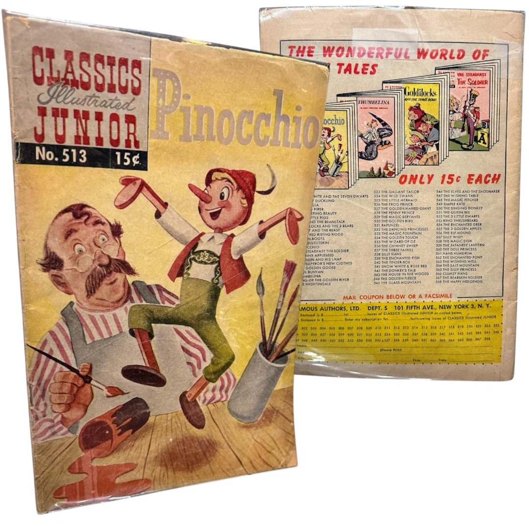 Pinocchio - Vintage 1954 Classic Illustrated Junior #513 -rare ...