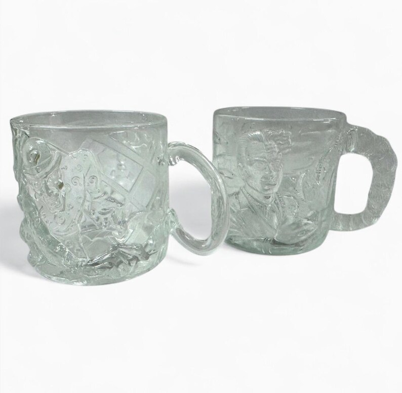 Vintage 1995 Mcdonald’s Batman Forever Glass Mugs Two-face & Riddler ...