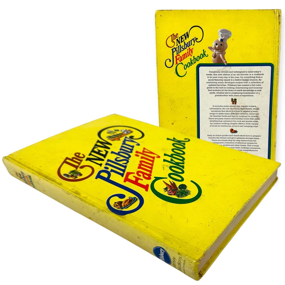 Vintage 1973 Pillsbury Family Cookbook Yellow Hardcover Vintage USA ...
