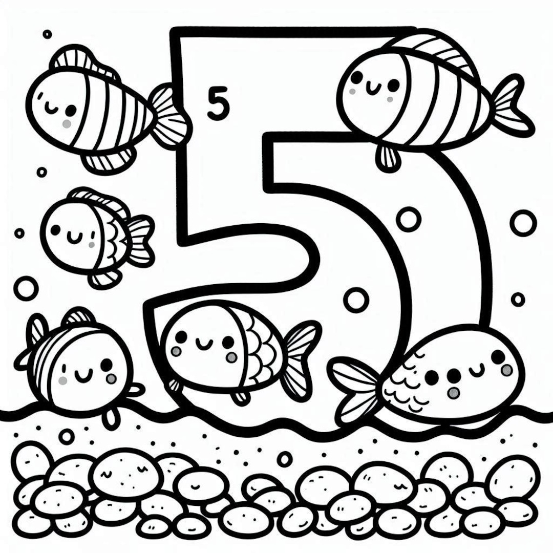Downloadable Coloring Book Pages Digital Download Number Series 5-9 - Etsy