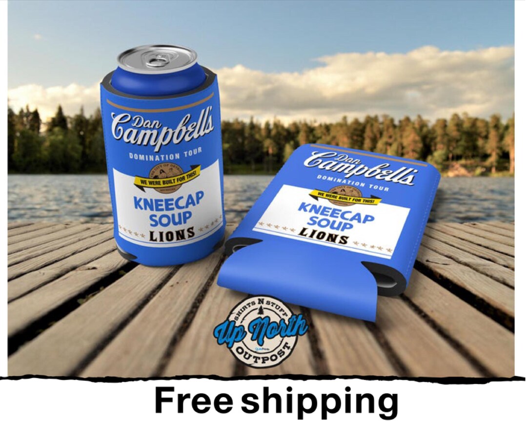 Kneecap Soup Can Cooler Dan Campbell Can Cooler Detroit Football Lions ...