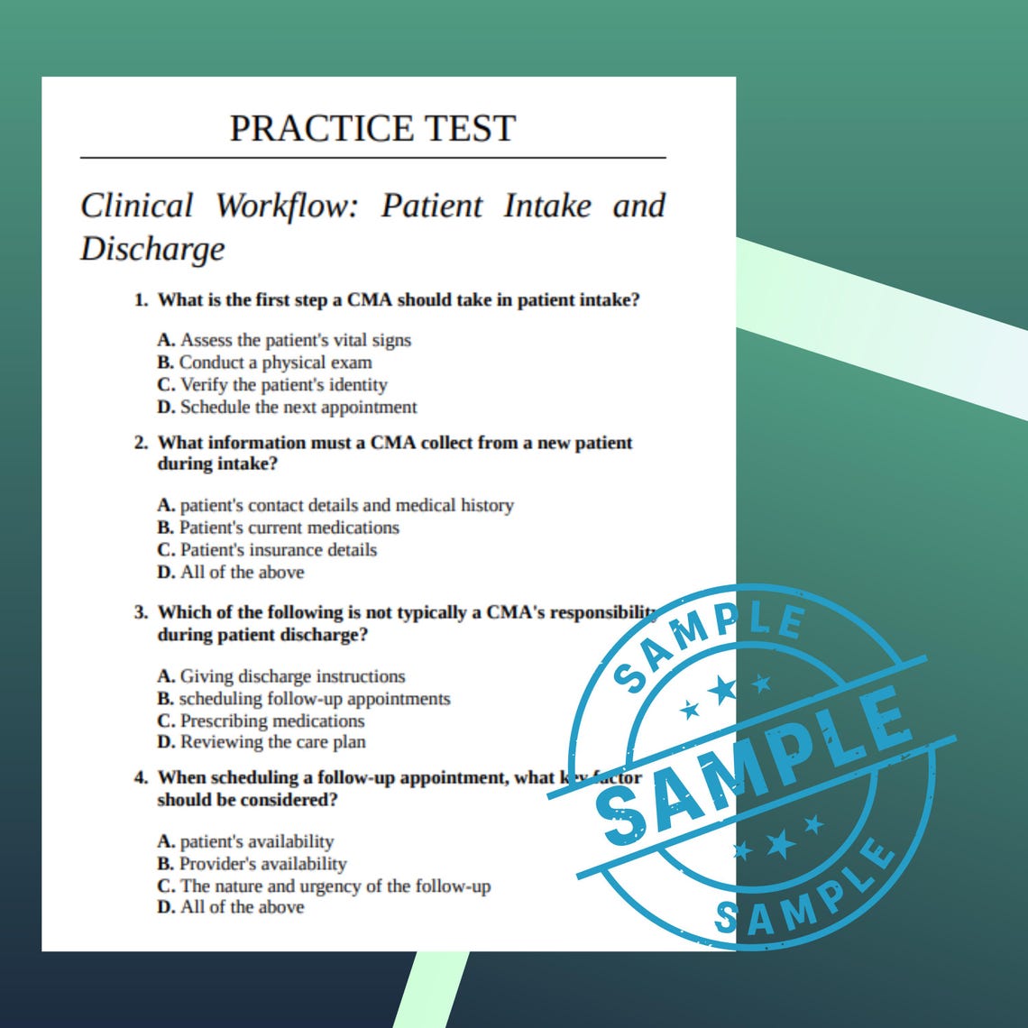 Medical Assistant Preparation, Nursing School Notes, CMA/RMA Exam ...