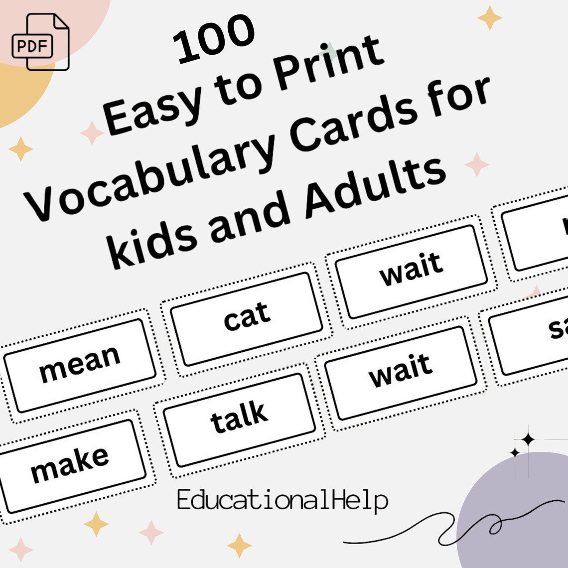More 300 Vocabulary Pages With a Bonus of 100 Vocabulary Cards to ...