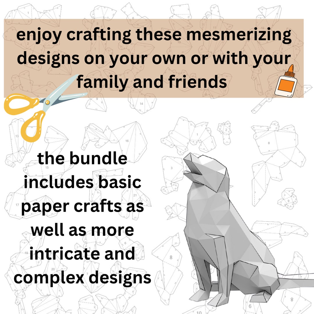 Paper Craft Templates Bundle: Creative DIY Designs for Adults & Kids ...