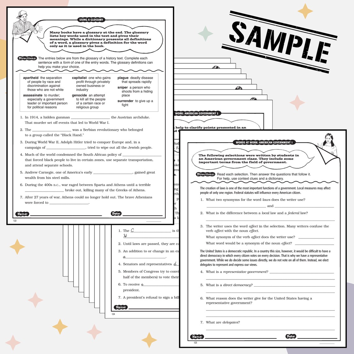 More 300 Vocabulary Pages With a Bonus of 100 Vocabulary Cards to ...