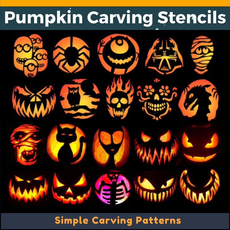 Pumpkin Carving Stencil - Etsy