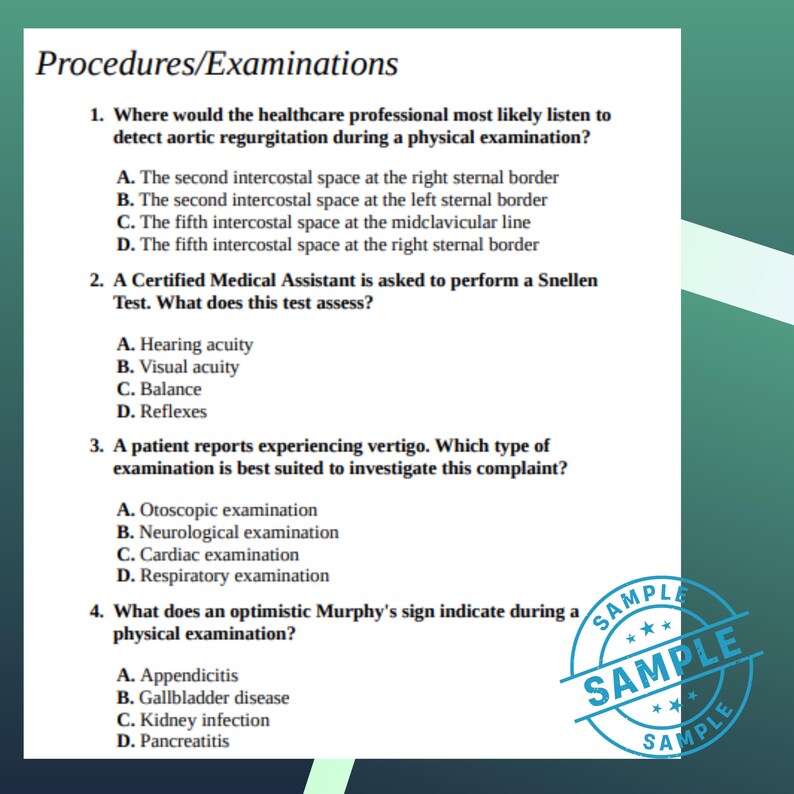 Medical Assistant Preparation, Nursing School Notes, CMA/RMA Exam ...