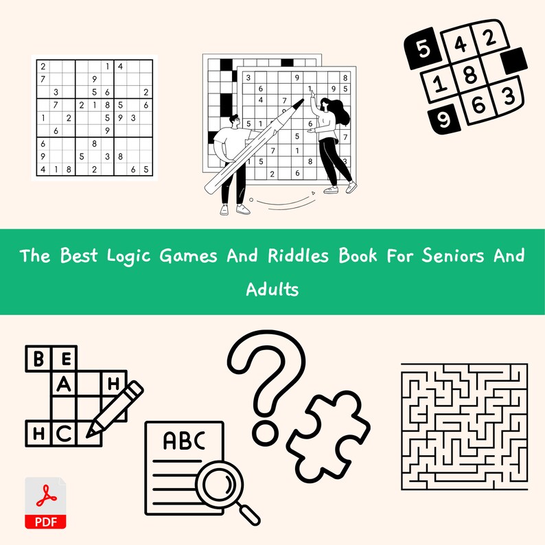 The Best Logic Games and Riddles Book for Seniors and Adults Maze Word ...