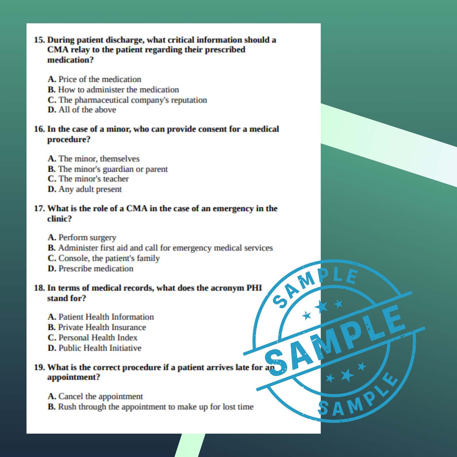 Medical Assistant Preparation, Nursing School Notes, CMA/RMA Exam ...