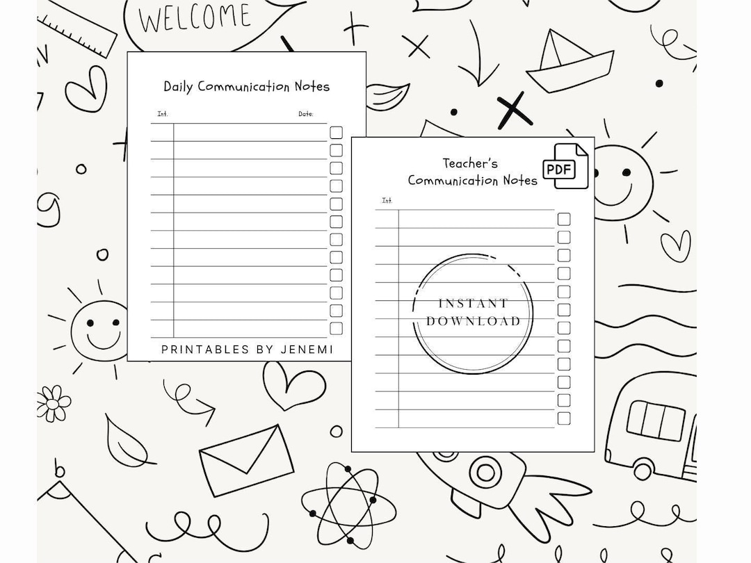 Daily Teacher Interaction Tracker: Communication Notes With Simple ...