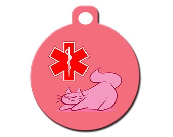 Medical Alert Custom Pet ID Tag Cute Puppy on the Front | Etsy