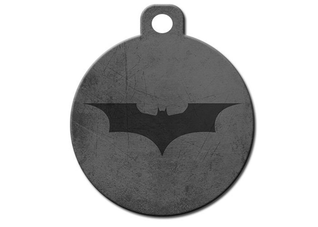Cute Custom Pet ID Tag - Bat Symbol - on the Front, Your Contact Info ...