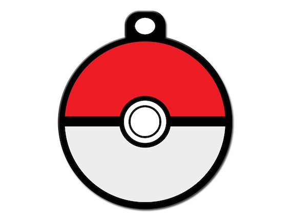 Cute Custom Pet ID Tag Poke Ball on the Front Your - Etsy