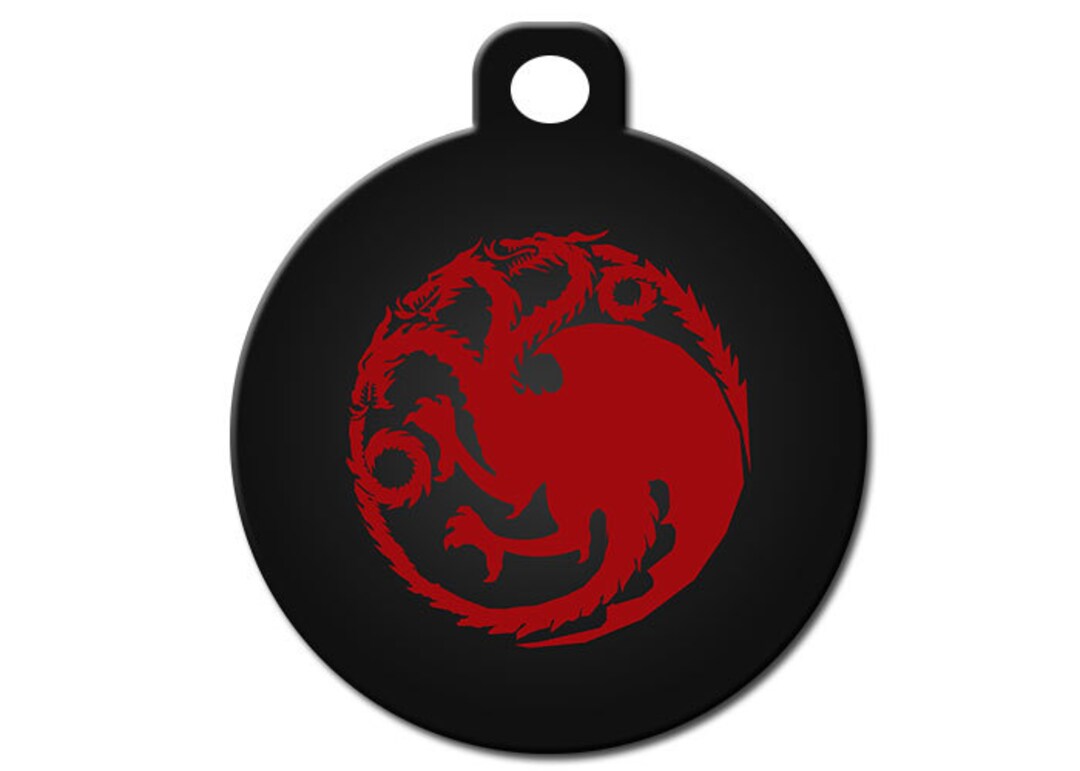 Cute Custom Pet ID Tag Targaryen Dragon on the Front Your - Etsy