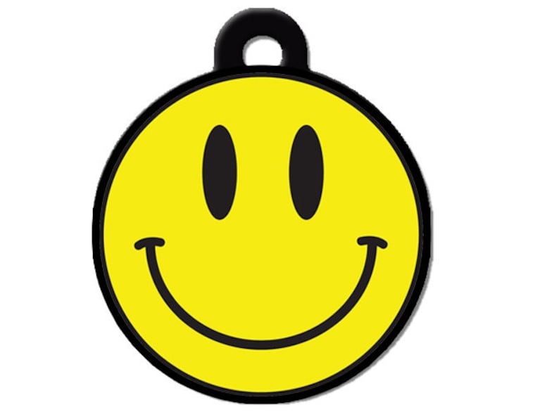 Funny Custom Pet ID Tag Smiley Face on the Front Your | Etsy