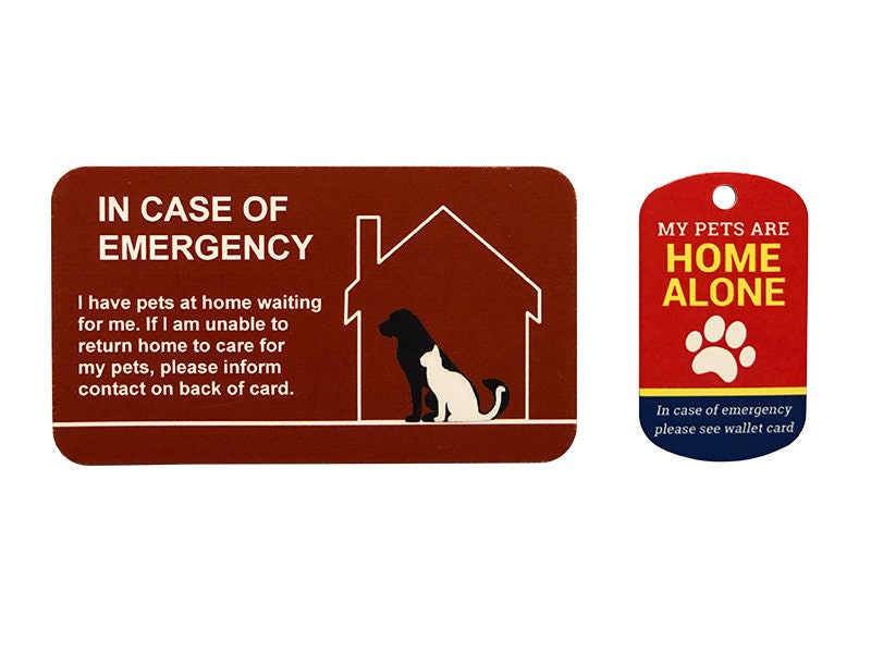 My Pet's Are Home Alone Keychain Wallet Card and Self | Etsy