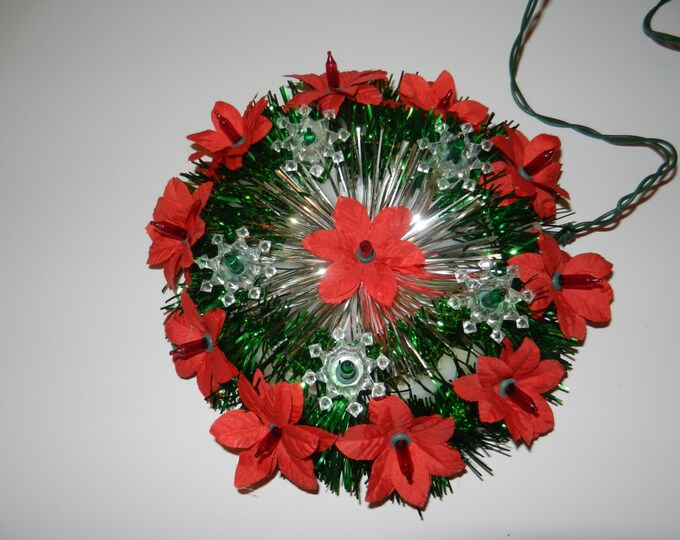 Vintage 60s Lighted Poinsettia Christmas Tree Topper - Etsy