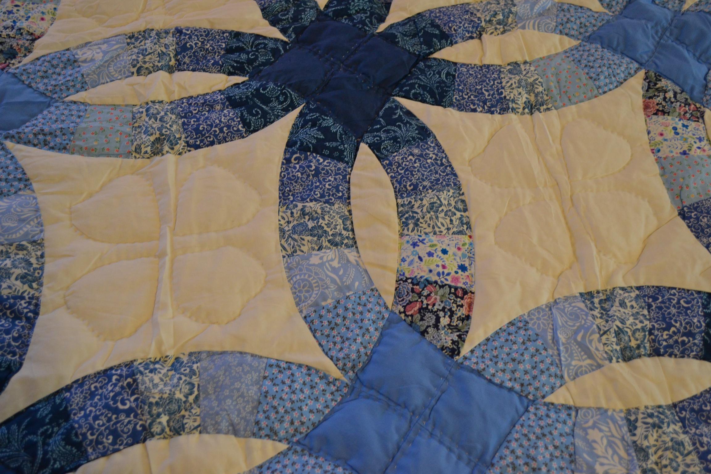 Handmade and Hand Quilted Amish Double Wedding Ring 100x 113 - Etsy