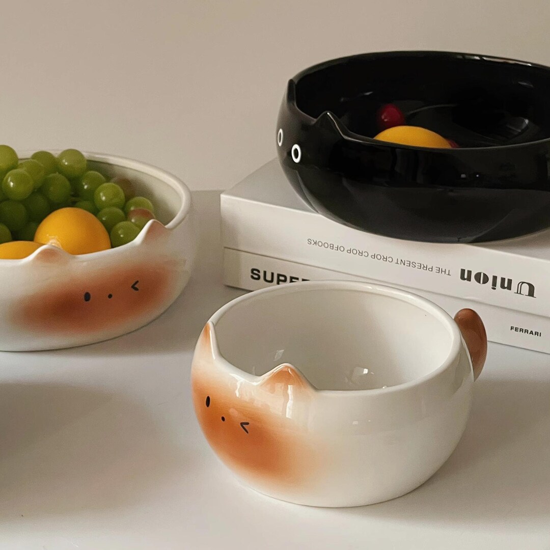 Siamese Cat Ceramic Fruit Tray, Cute Snack Bowl, Housewarming Gift - Etsy