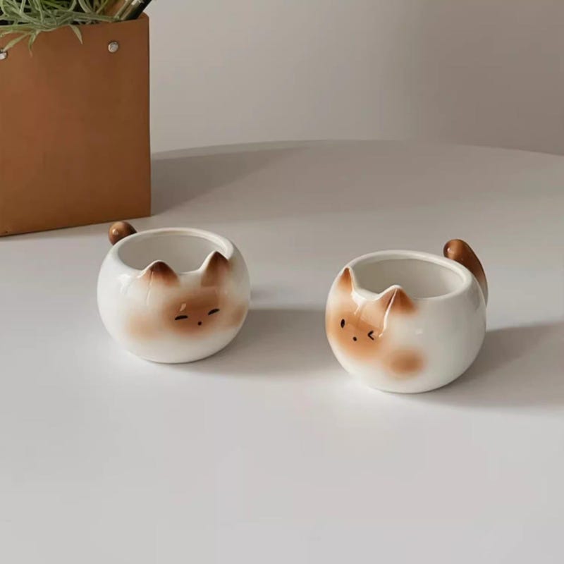 Painted Ceramic Cat - Etsy