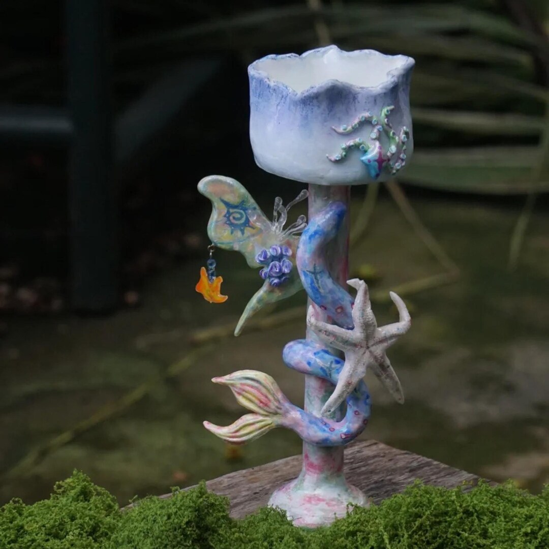 Hand-painted Ceramic Candlesticks, Tall Candlesticks Entangled With ...