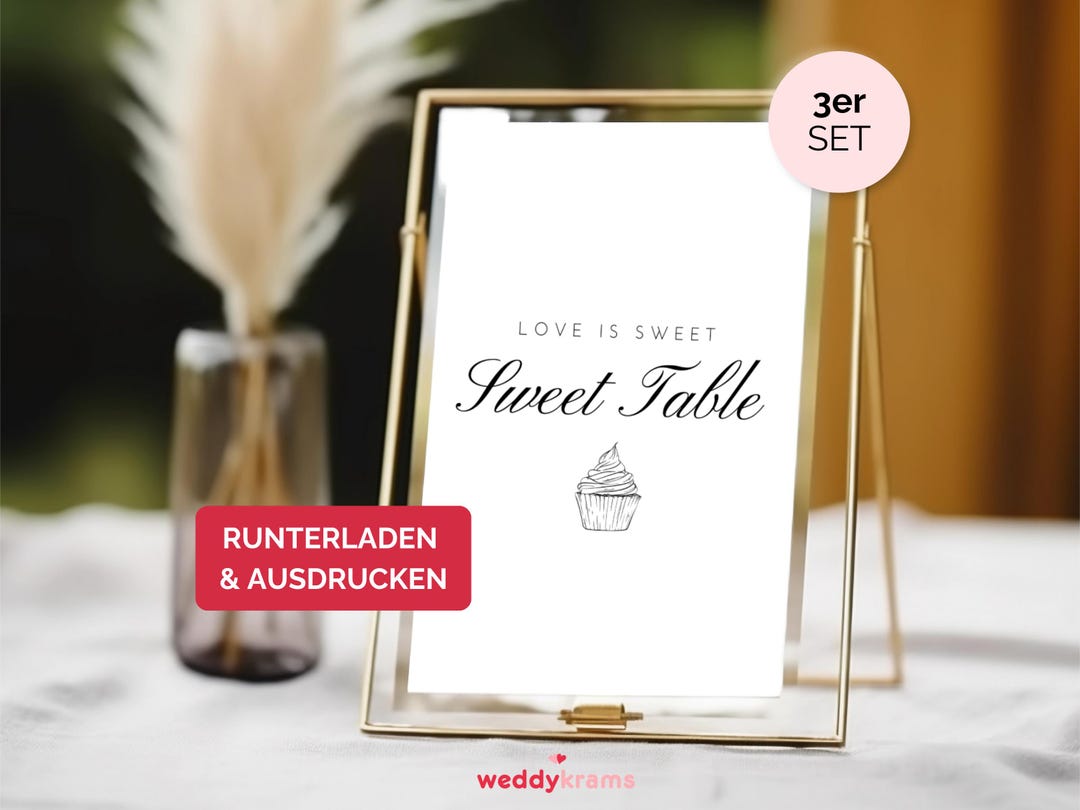 Sweet Table Sign Wedding, Sweet Table Wedding, Wedding Sign Template ...