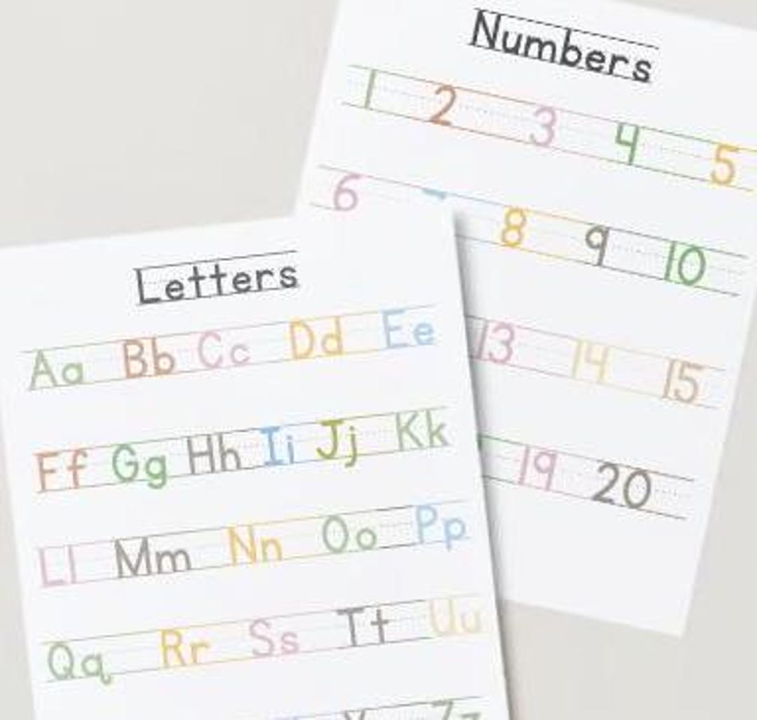 Letter and Number Chart - Etsy