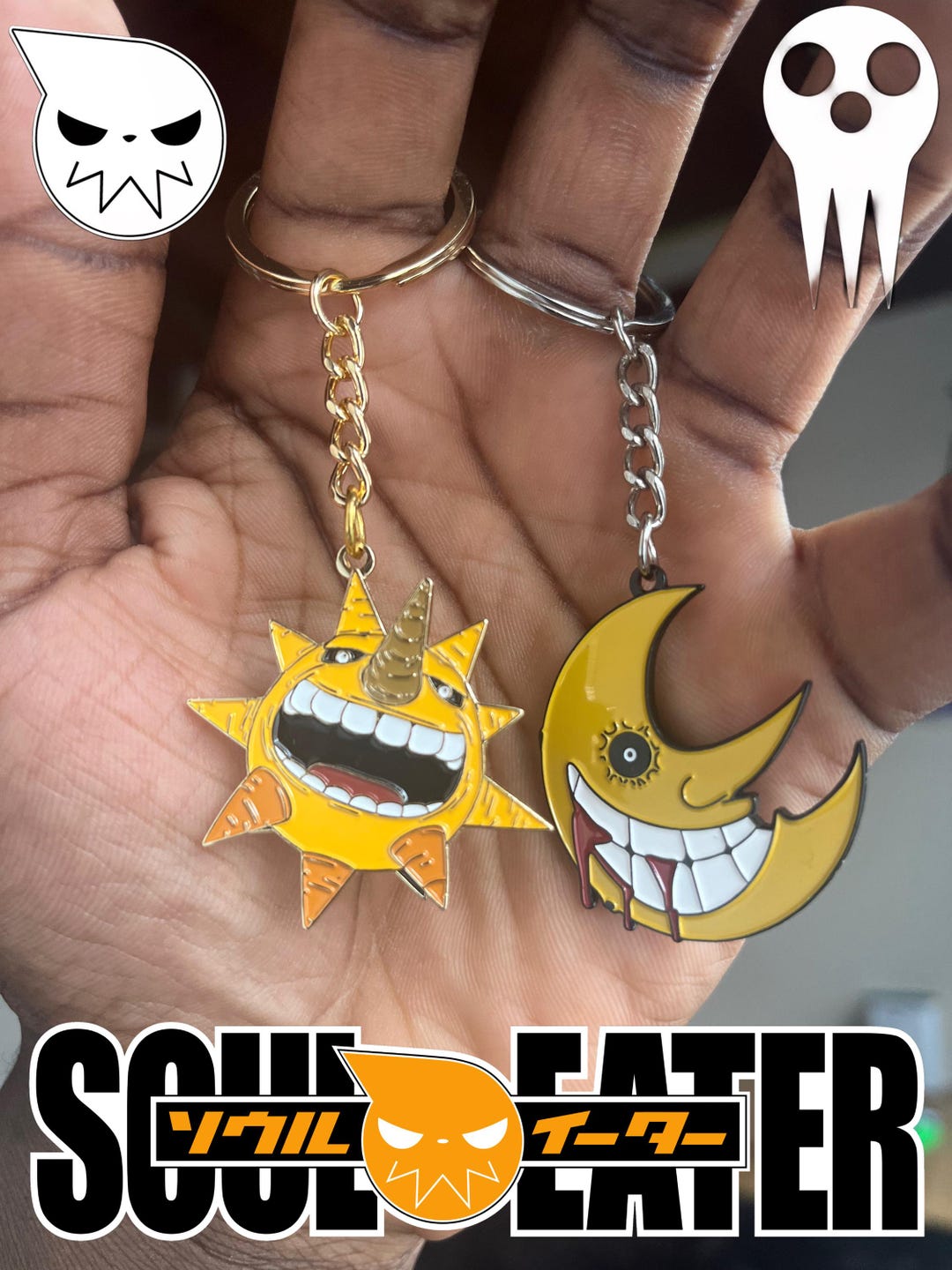 Soul Eater Sun/moon Enamel Metal Keychains - Etsy