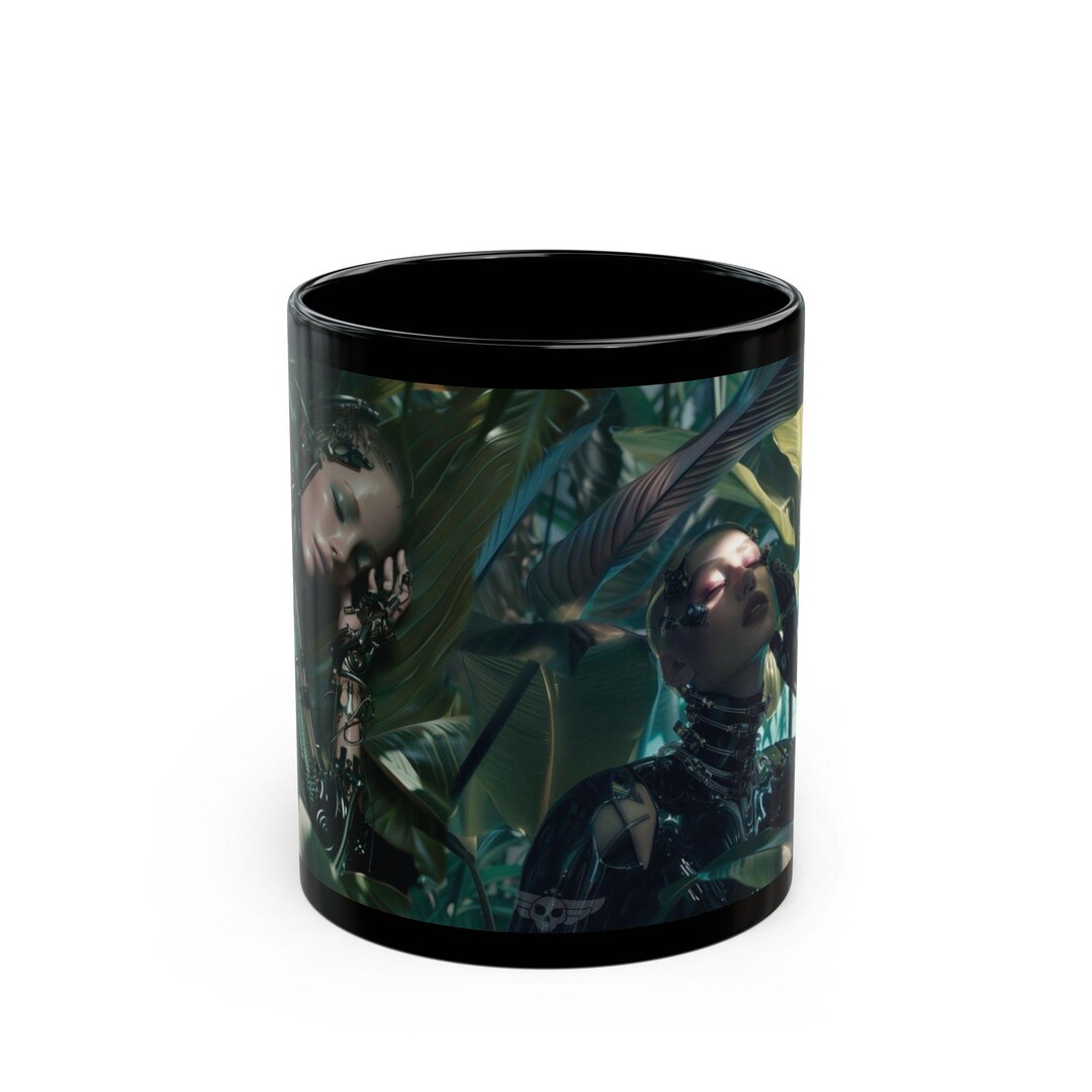 Cyber Mug Limited Edition Art Print Cup Gift for Her Him Sci-fi Black ...
