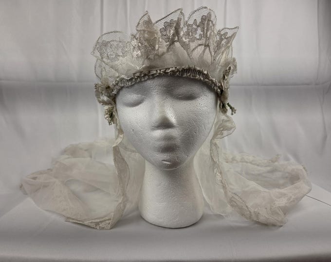 Vintage 1930s-1940s White Lace Juliet Cap Wedding Veil - Etsy