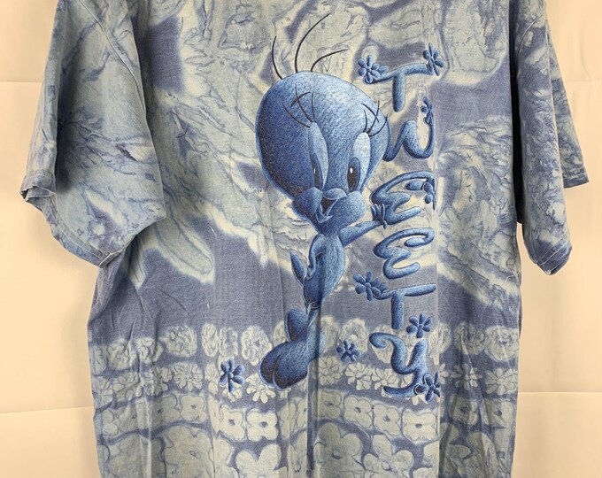 Looney Toons Tweety Bird Tee Shirt, Blue Tiedie, Size XL - Etsy