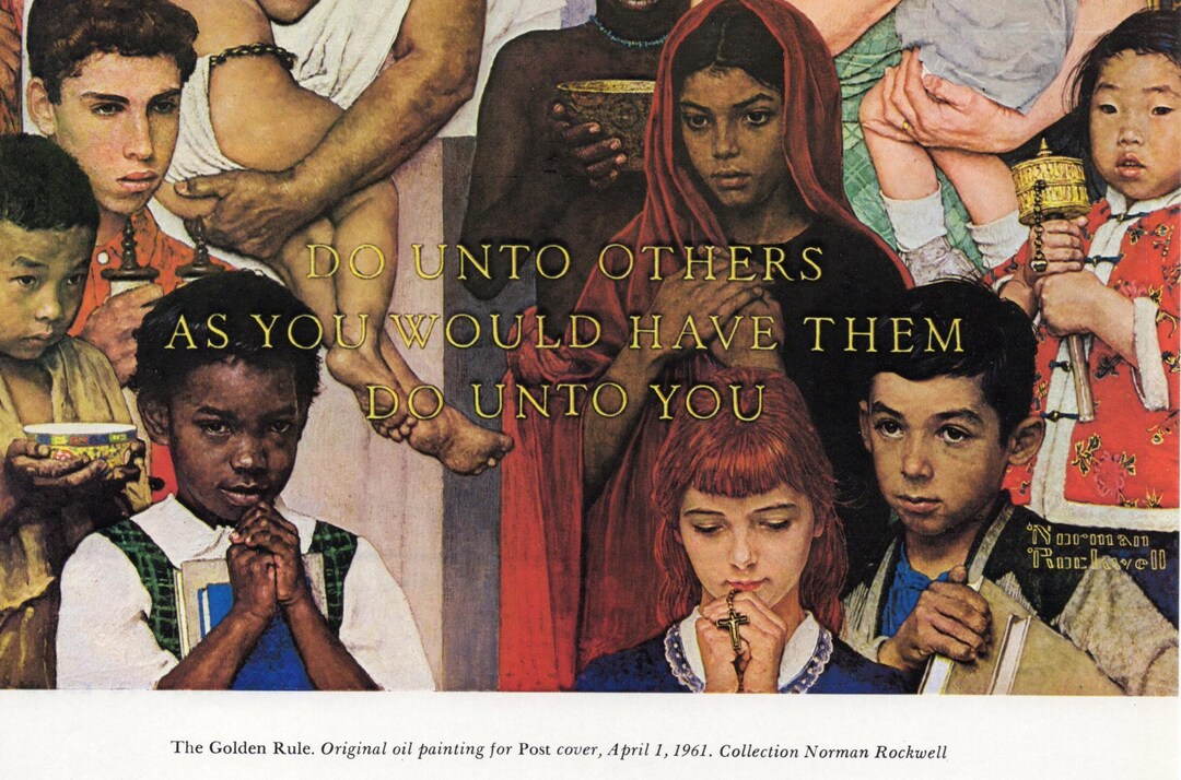 The Golden Rule 1961 Norman Rockwell Art Print for Wall Decor Vintage ...