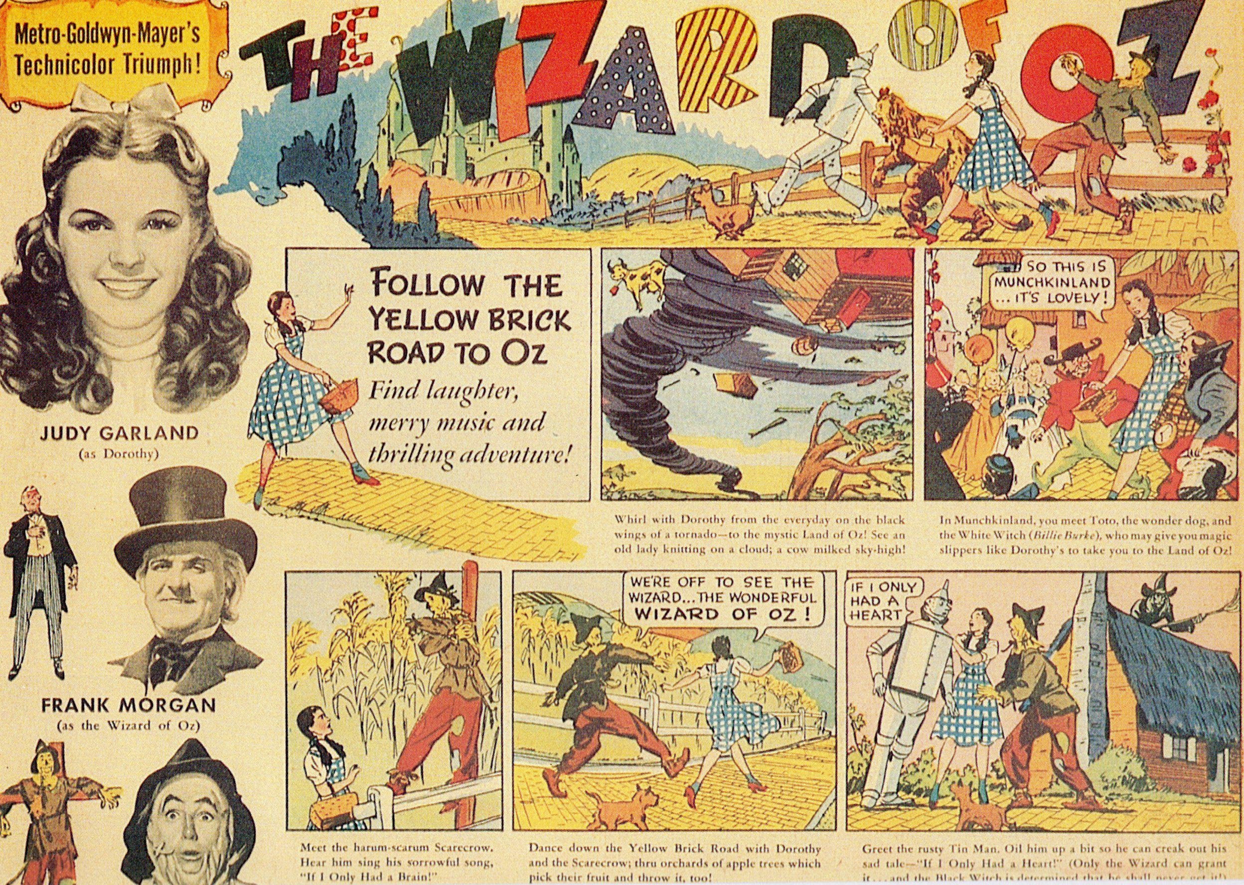The Wizard of Oz Comic Strip Advertisement Art Print for Wall Decor ...