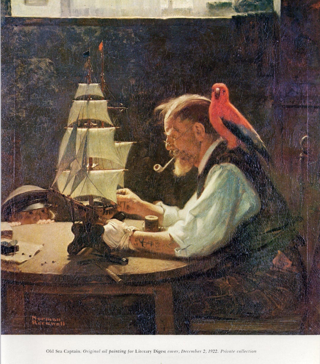 Old Sea Captain (1922) - Norman Rockwell - Art Print for Wall Decor ...