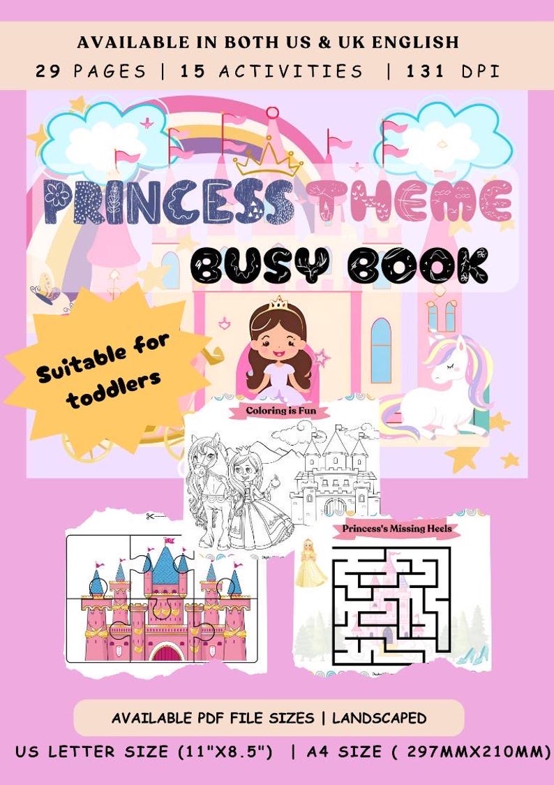Princess Theme Busy Book - Etsy