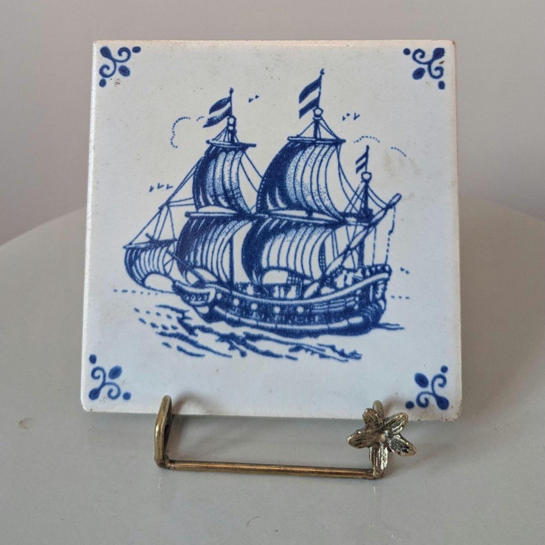 Royal Mosa Tile Ship Vintage - Etsy