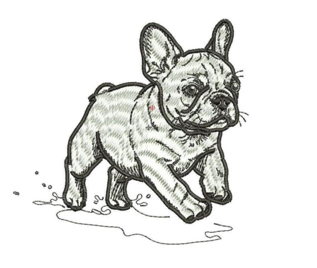 French Bulldog Machine Embroidery Design (110x107 Mm) for Quick ...