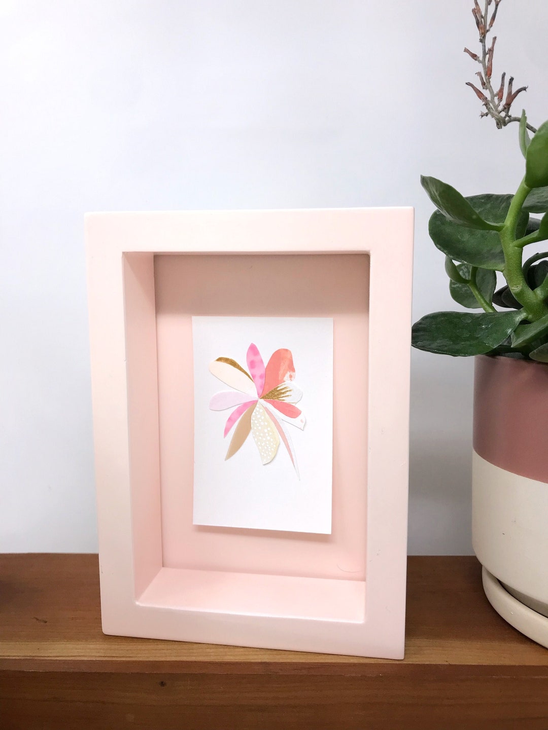 Contemporary Collage/ Abstract Art/ Small Framed Art/floral Room Decor ...