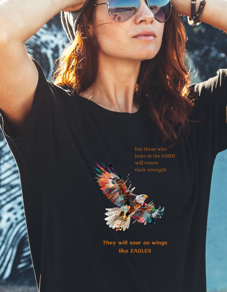 Faith and Strength - 'soar Like Eagles' Christian T-shirt - Etsy