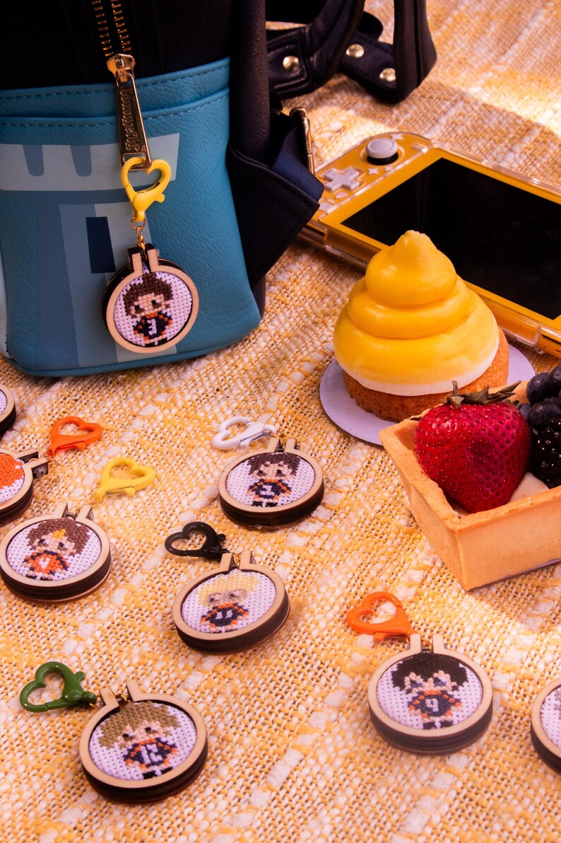 Asahi Azumane Karasuno / Haikyu Cross-stitch Keychain Charm Accessory ...