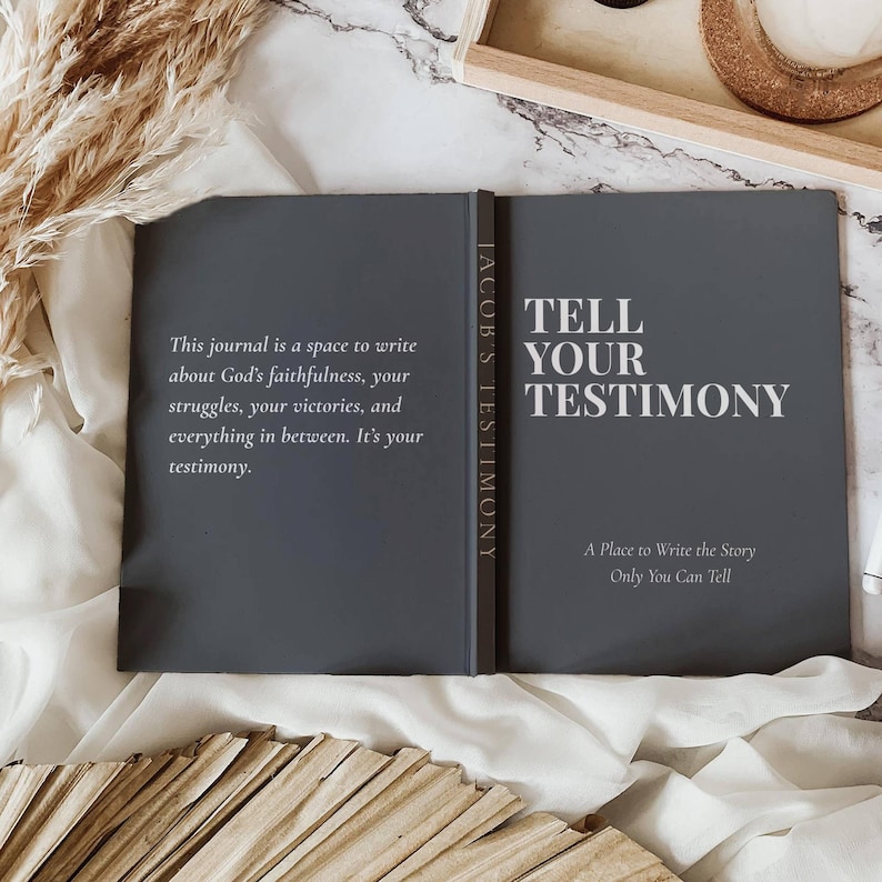 Tell Your Testimony Journal, Faith-based Writing Journal, Personalized ...