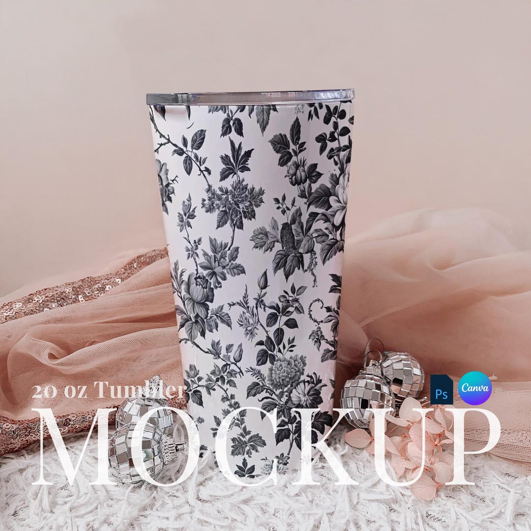 Printify 20oz Tumbler Mockup Drag and Drop Women Tumbler Digital Trendy ...