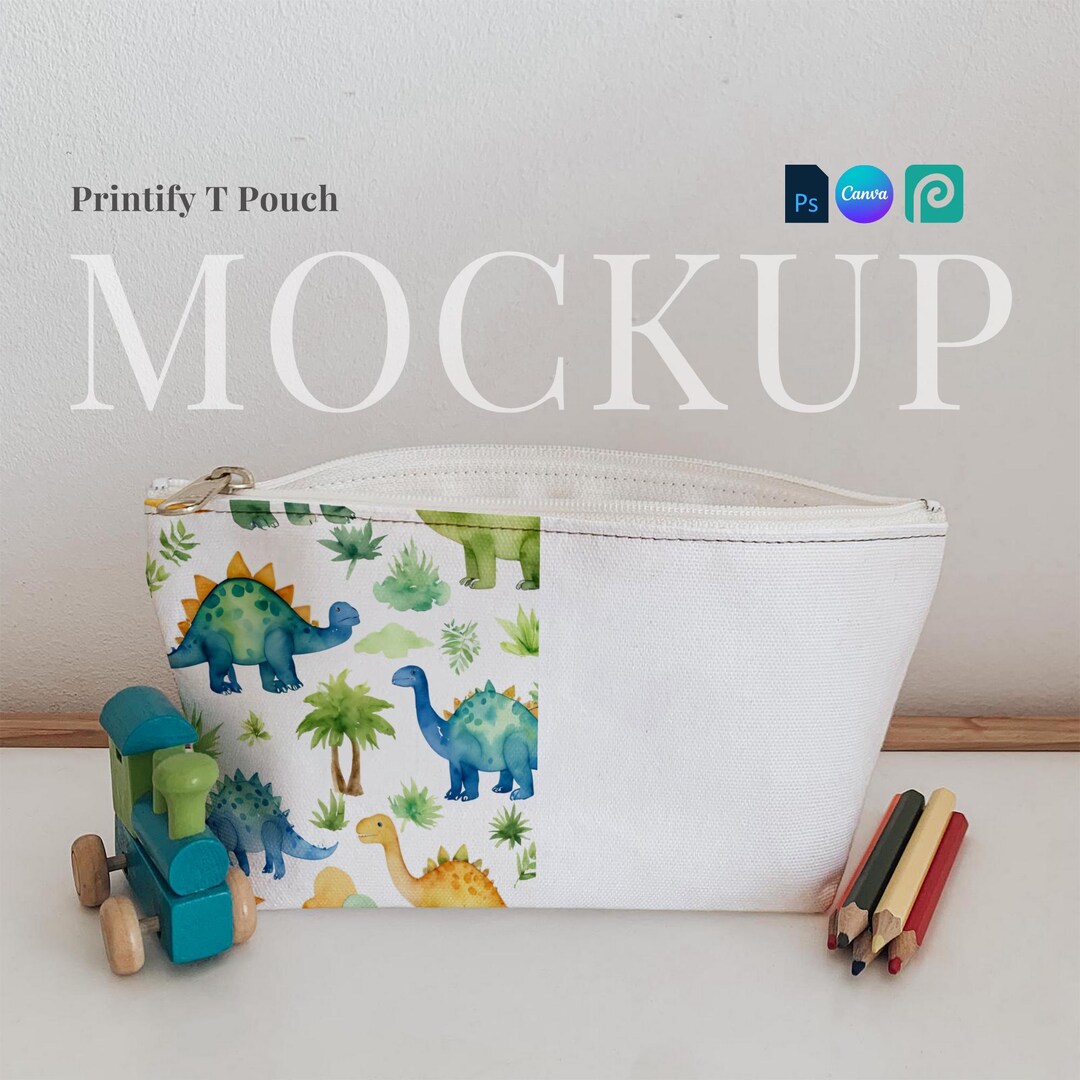 Printify T Pouch Mockup Kids Drag and Drop Toy Canvas Pouch Canva ...