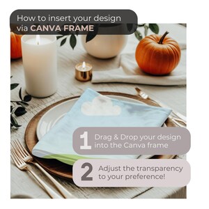 Napkin Mockup Drag and Drop Cocktail Napkin Canva Template Fall Napkin ...