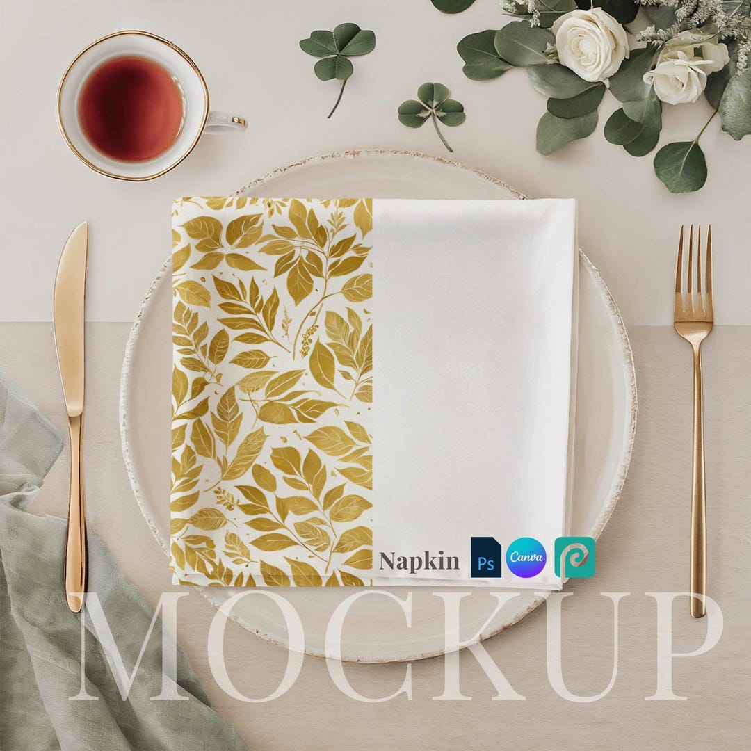Napkin Mockup St Patrick Drag and Drop Cocktail Napkin Canva Template ...