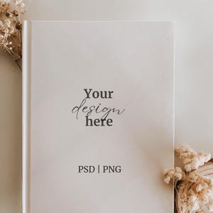 White Journal Mockup Elegant Notebook Drag and Drop Canva Ebook Cover ...