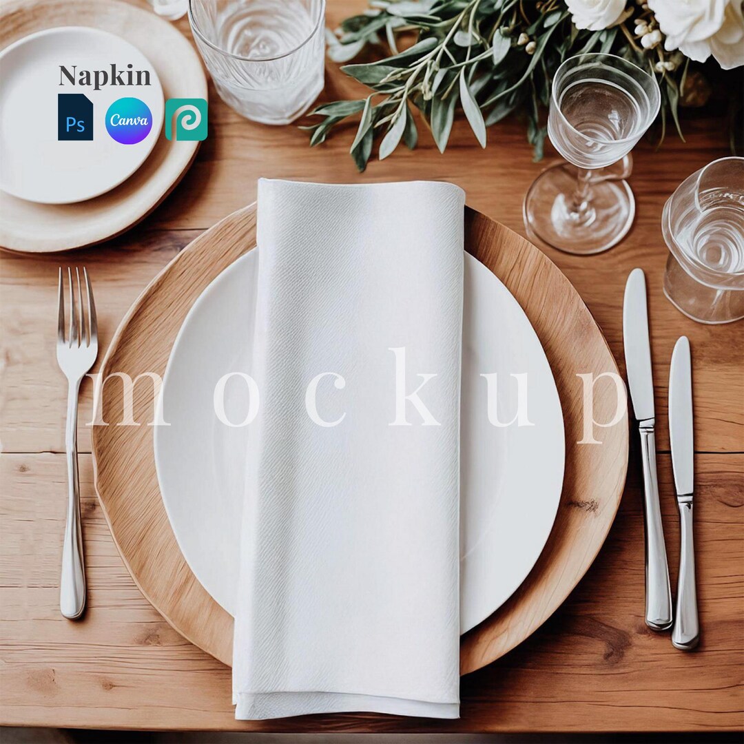 Napkin Mockup Drag and Drop Cocktail Napkin Canva Template Drink Napkin ...