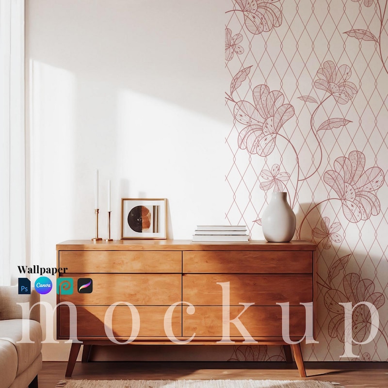 Simple Wallpaper Mockup - Etsy