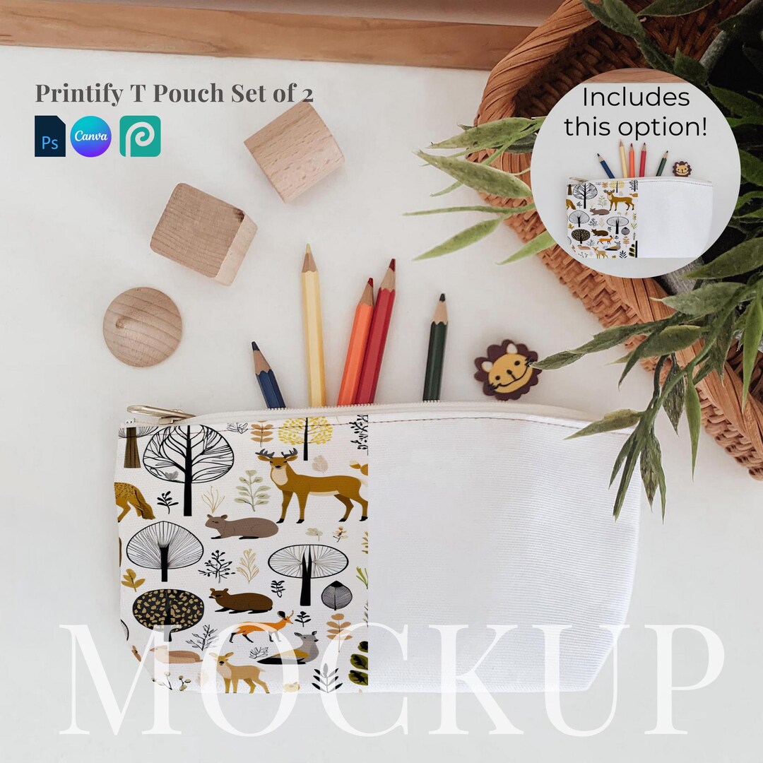 Printify T Pouch Mockup Kids Drag and Drop Flatlay Children Canvas ...