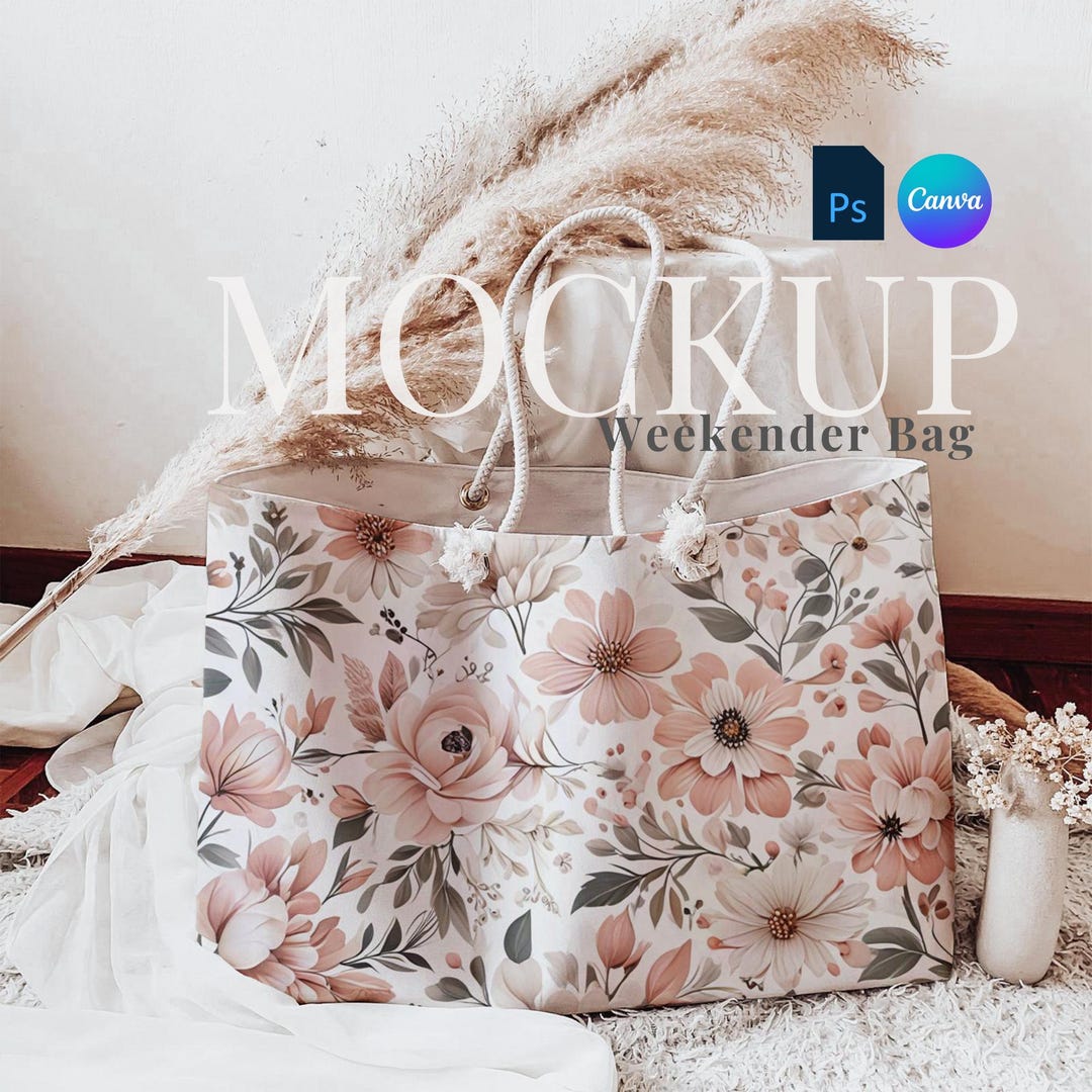 Printify Weekender Bag Mockup Drag and Drop Weekender Tote Canva ...